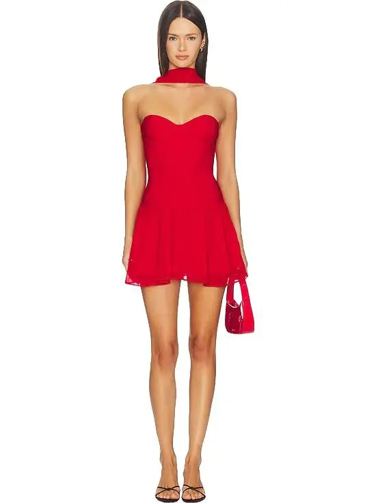 MORE TO COME Emery Strapless Mini Dress - Red