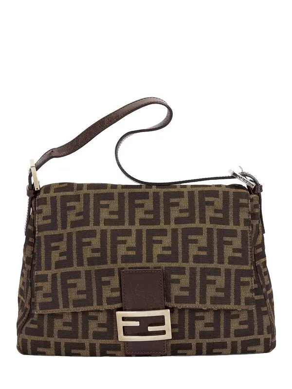 Fendi Zucca Mama Forever Baguette Shoulder Bag - Tobacco Brown