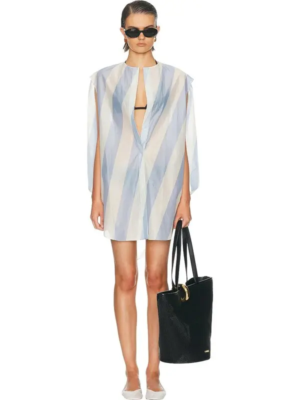 Jacquemus La Robe Berlingot Shirt Dress - Print Diagonal Stripes