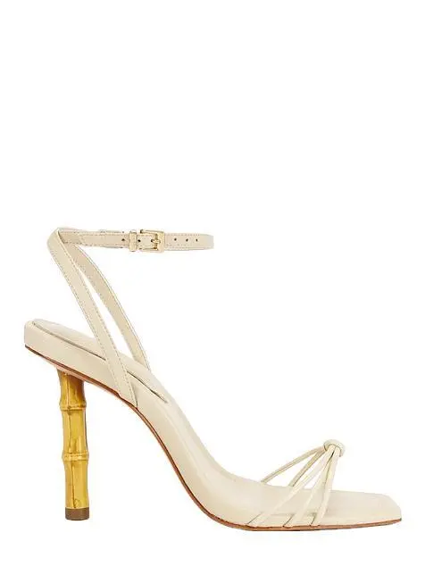 Schutz Haven Bamboo Stiletto Sandals - Ivory