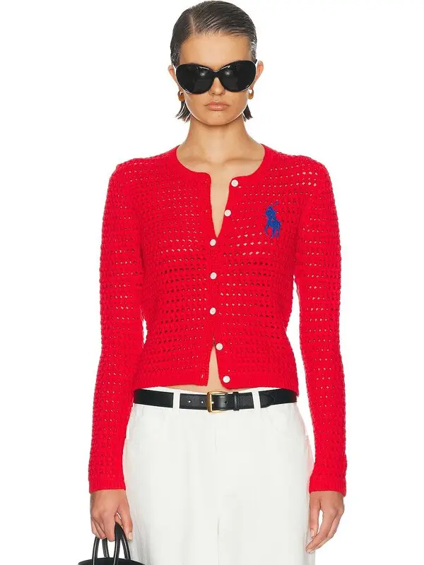 Polo Ralph Lauren Long Sleeve Cardigan - Petal Rose