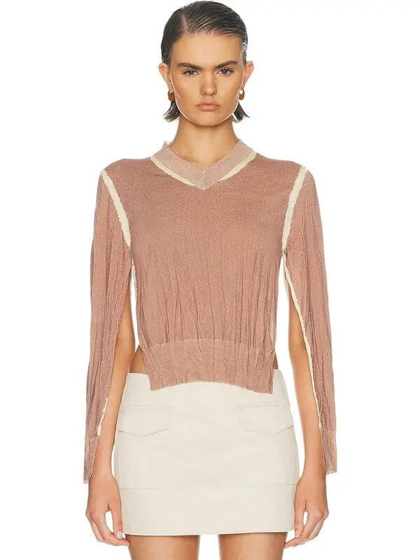 Acne Studios Krish Krinkled Knit Sweater - Old Pink