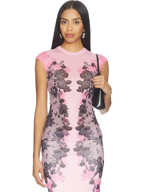 AFRM Nina Top With Floral Print - Pink