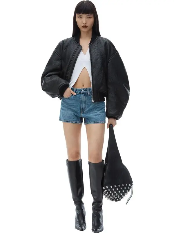 Alexander Wang Shorty High-rise Short - Vintage Medium Indigo