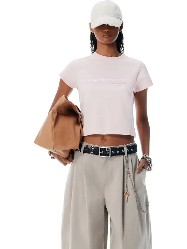 Alexander Wang Shrunken Logo Tee - Light Pink
