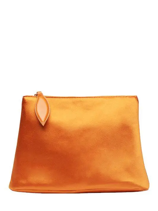 LIFFNER Mandarin Satin Zip Clutch - Orange