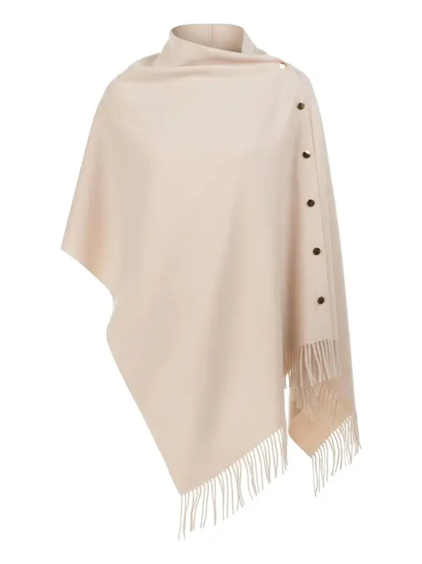 FRANCHETTI BOND Gisella Button Poncho - Beige