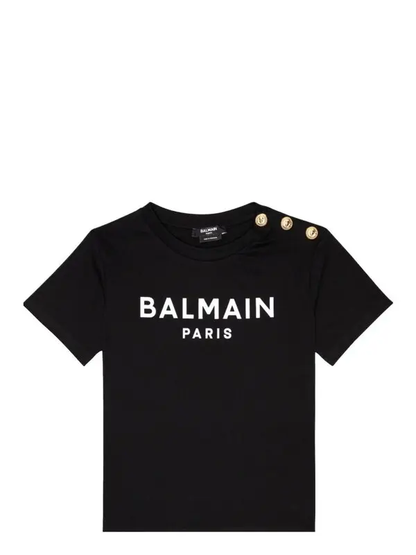 Balmain Short-sleeved T-shirt With Logo Decoration - Black