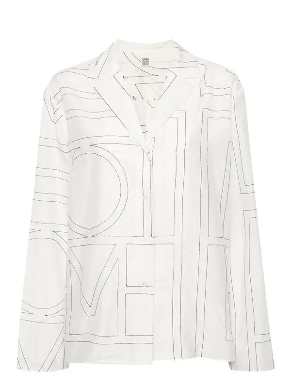 TOTEME Monogram Long-sleeved Blouse - White