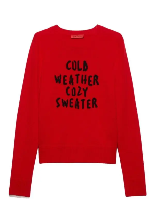 MAXCO. Max&co. Crew Neck Long Sleeve Sweater - Red