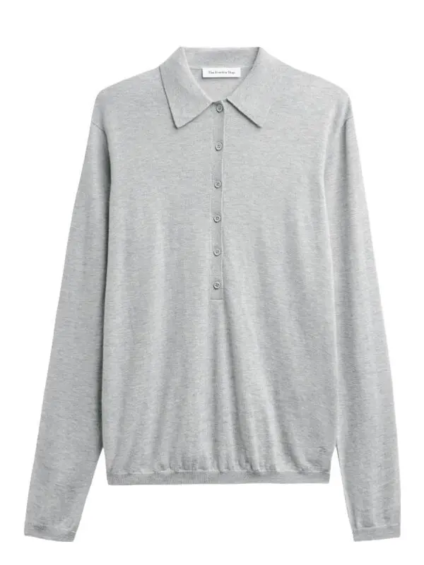 THE FRANKIE SHOP Tala Polo Top - Light Gray