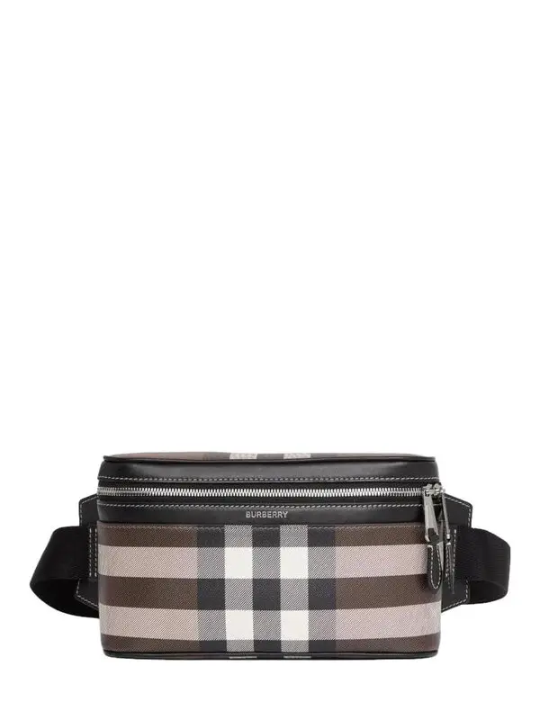 Burberry Checked Cube Belt Bag - Black