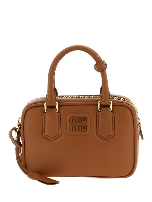 Miu Miu Arcadie Top Handle Bag - Cognac
