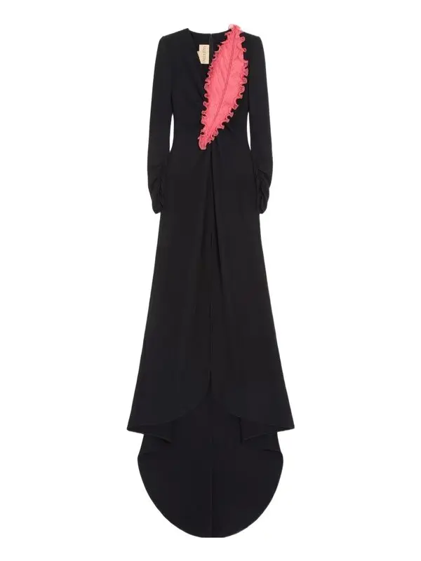 Valentino Garavani Embroidered Cady Couture Gown - Black