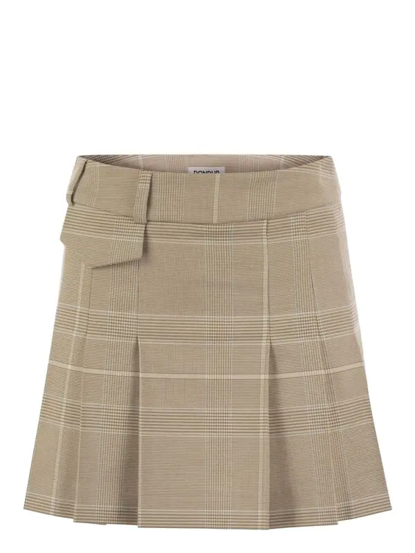 DONDUP Prince Of Wales Pleated Mini Skirt - Nude