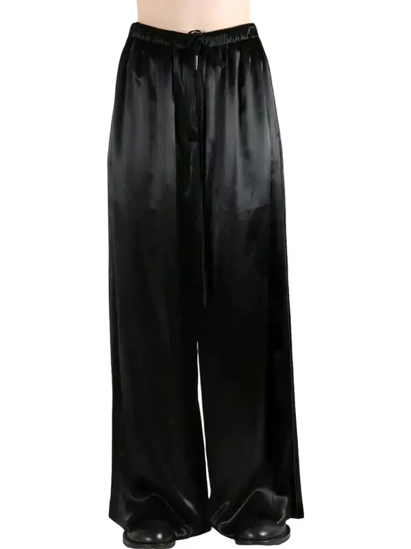 ANN DEMEULEMEESTER Satin Drawstring Trousers - Black