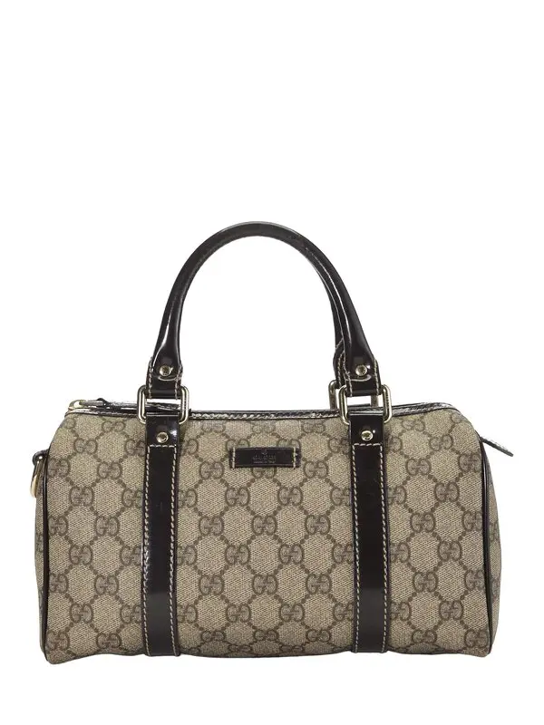 Gucci Gg Supreme Coated Canvas Joy Boston Handbag - Brown