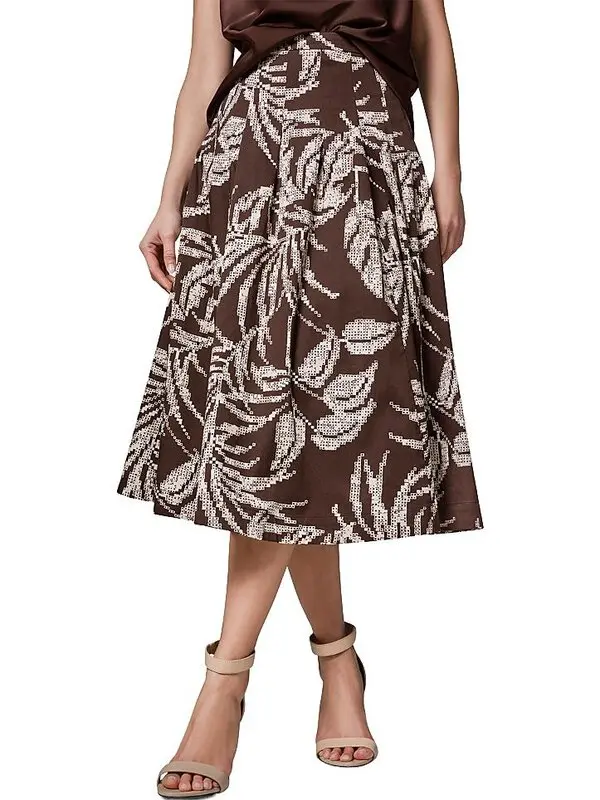 Donna Karan New York Printed Pleated Midi Skirt - Canyon Multi