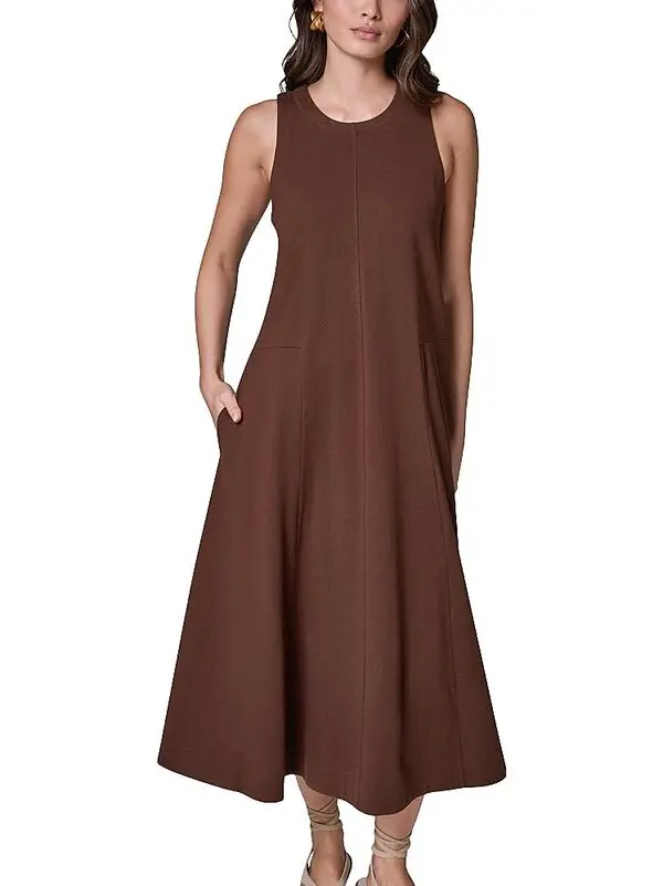 Donna Karan New York Sleeveless Midi Dress With Pockets - Canyon