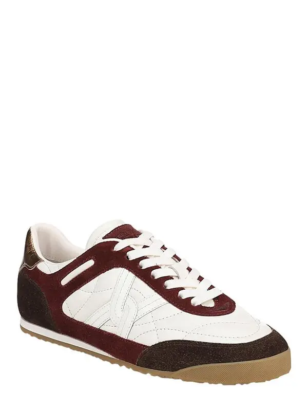 Veronica Beard Natalia Sneakers - Gold Burgundy