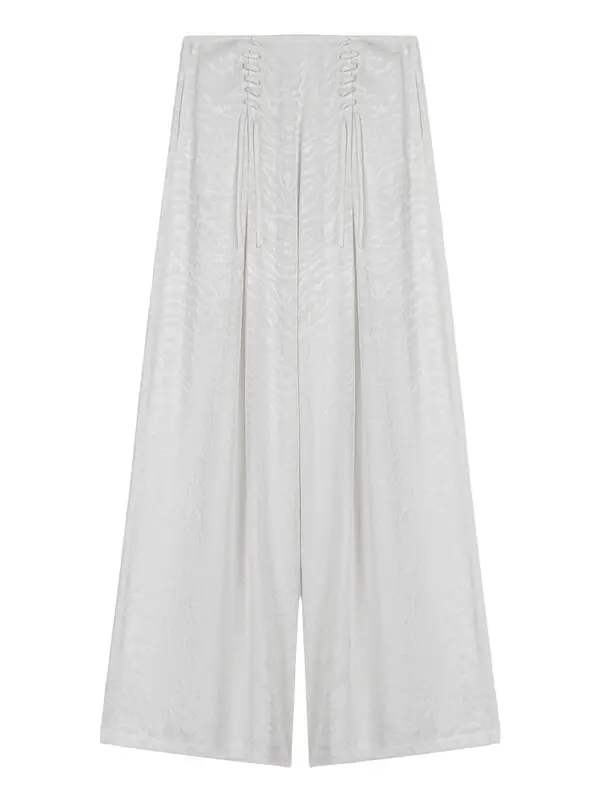 NOCTURNE Lace-up Wide-leg Pants - White