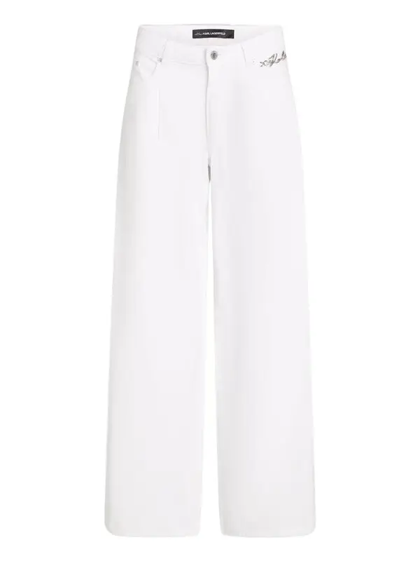Karl Lagerfeld Mid-rise Wide-leg Jeans - White