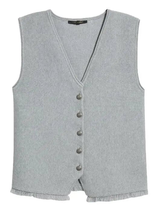 Kobi Halperin Anya Cotton Blend Knit Vest - Light Grey