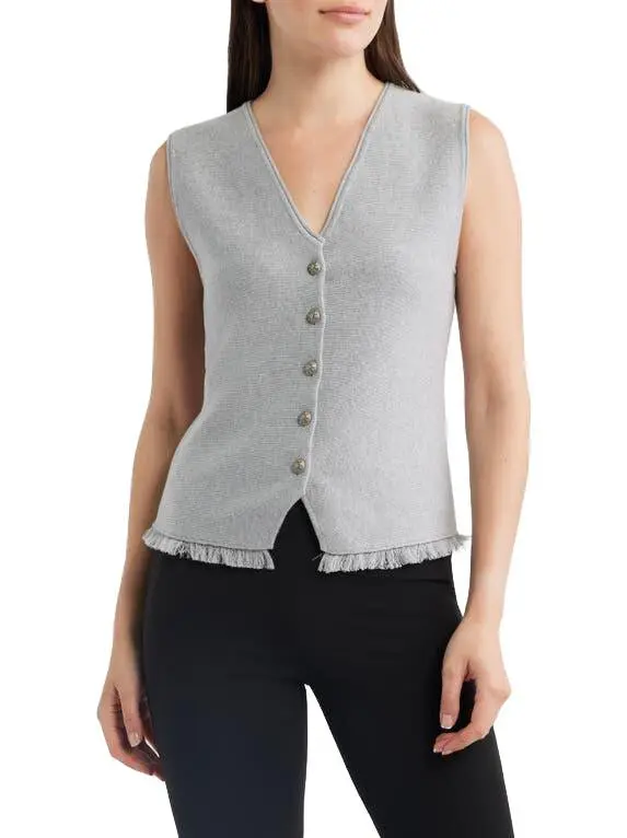 Kobi Halperin Anya Cotton Blend Knit Vest - Light Grey