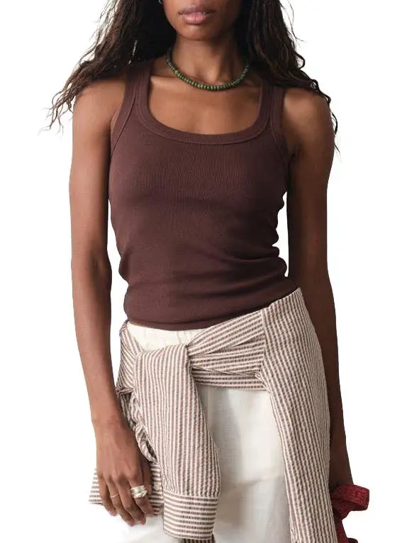 Marine Layer Lexi Sun-in Rib Tank - Chocolate