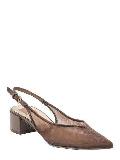 Dolce Vita Cenna Pointed Toe Slingback Pump - Chocolate Mesh