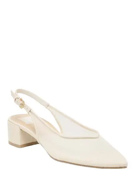 Dolce Vita Cenna Pointed Toe Slingback Pump - Off White Mesh