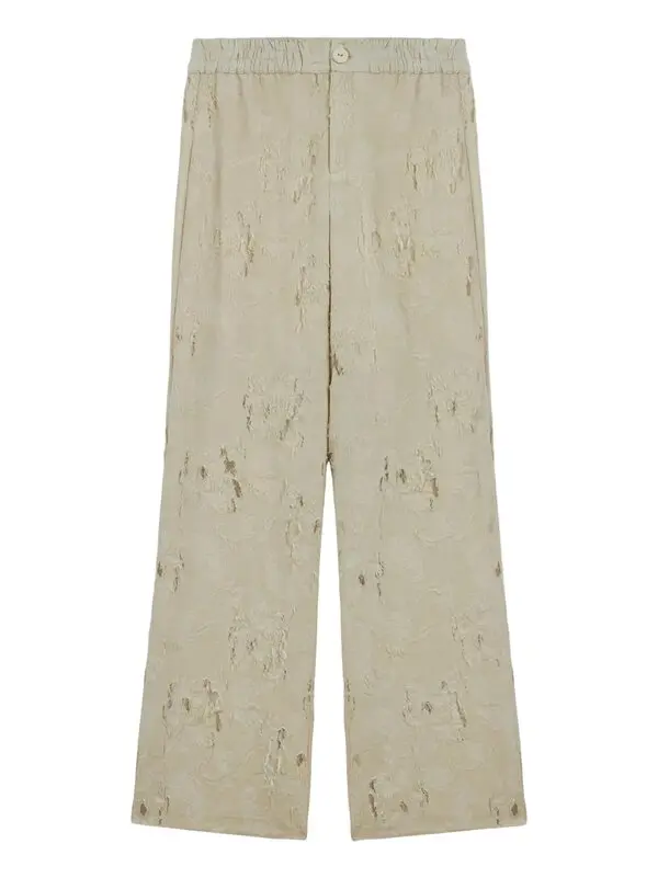 NOCTURNE Jacquard Wide-leg Trousers - White