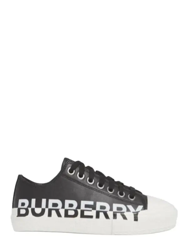 Burberry Logo Print Lace-up Sneakers - Black