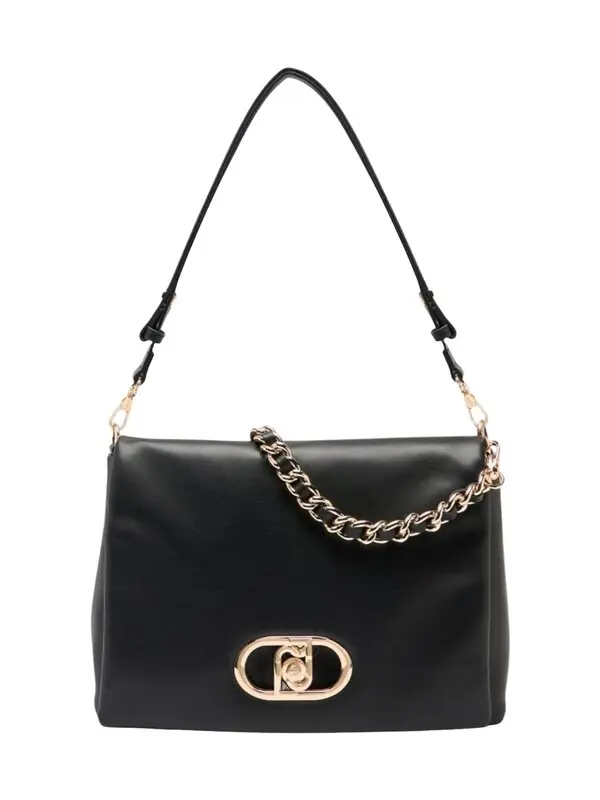Liu Jo Lapuffy Large Satchel With Braided Chain - Black