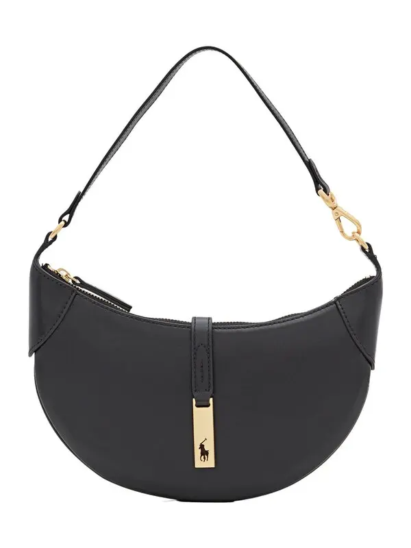 Polo Ralph Lauren Logo Plaque Zipped Mini Shoulder Bag - Black