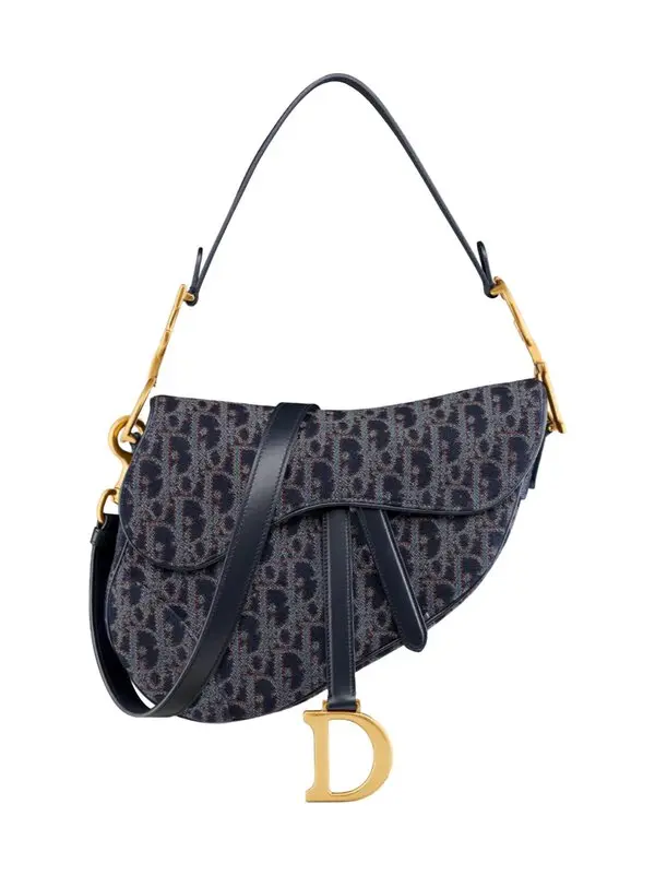 Dior Saddle Bag With Strap - Blue, Tobacco Brown