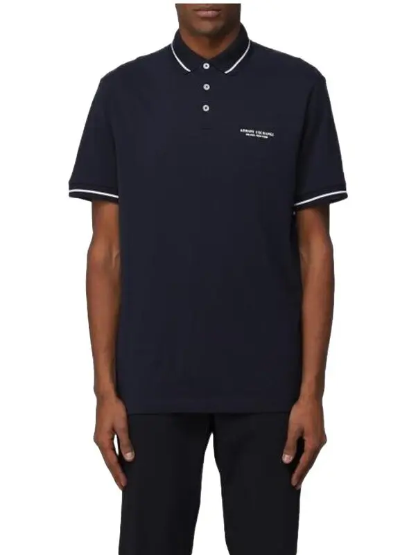 Armani Exchange Short-sleeved Polo Shirt - Black