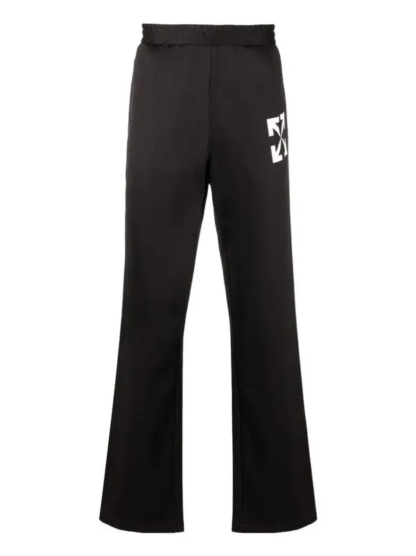 Off-White Arrow Printed Straight Leg Track Pants - Black