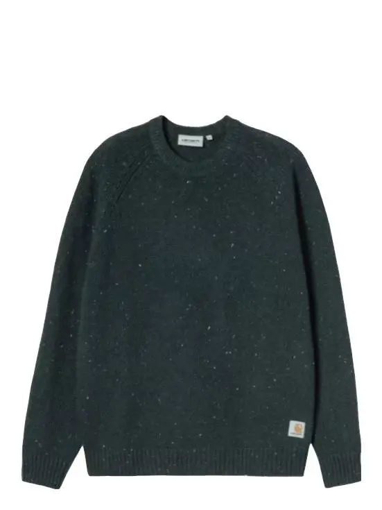 Carhartt Work In Progress Anglistic Crewneck Knitted Sweater - Speckled Deep Lagoon