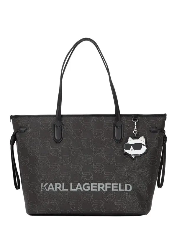 Karl Lagerfeld Large Ikon-monogram Tote Bag - Black