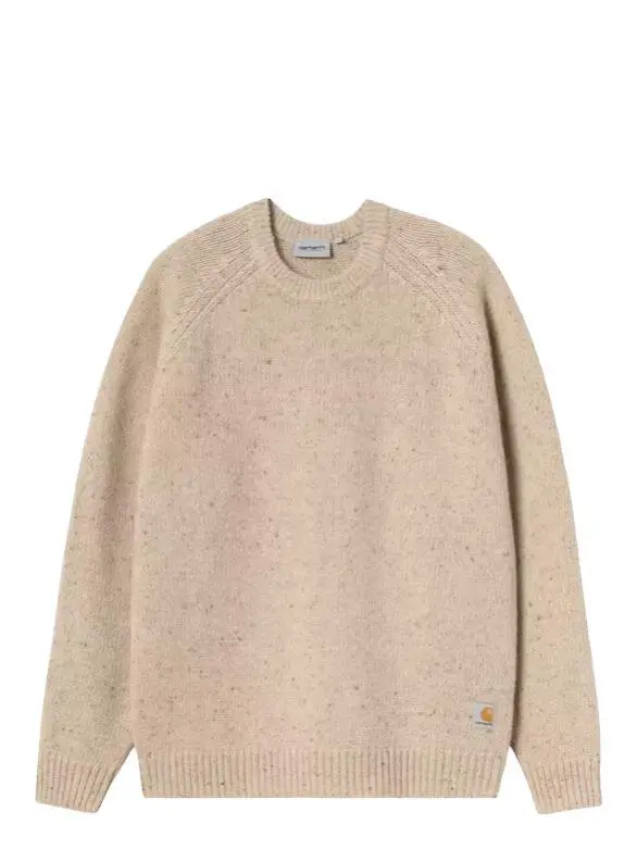 Carhartt Work In Progress Anglistic Crewneck Knitted Sweater With Speckled Pattern - Nude