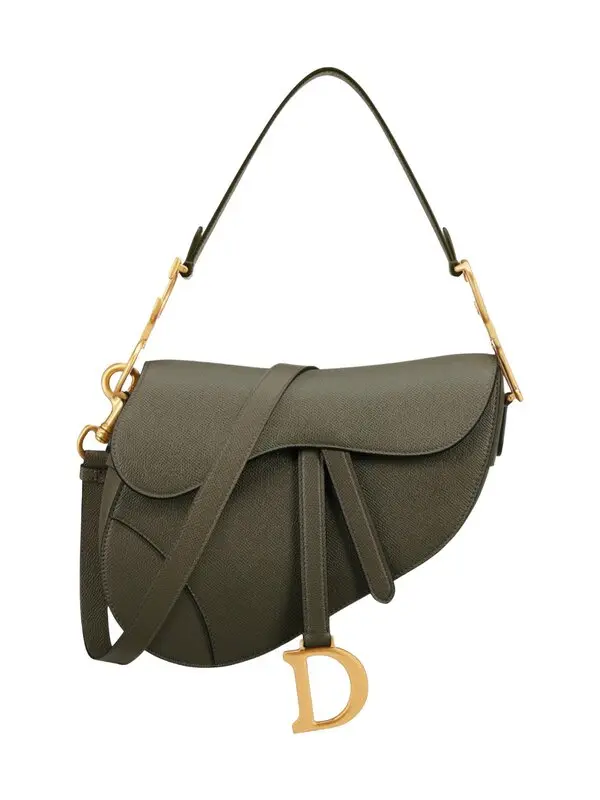 Dior Saddle Bag With Strap - Olive Taupe