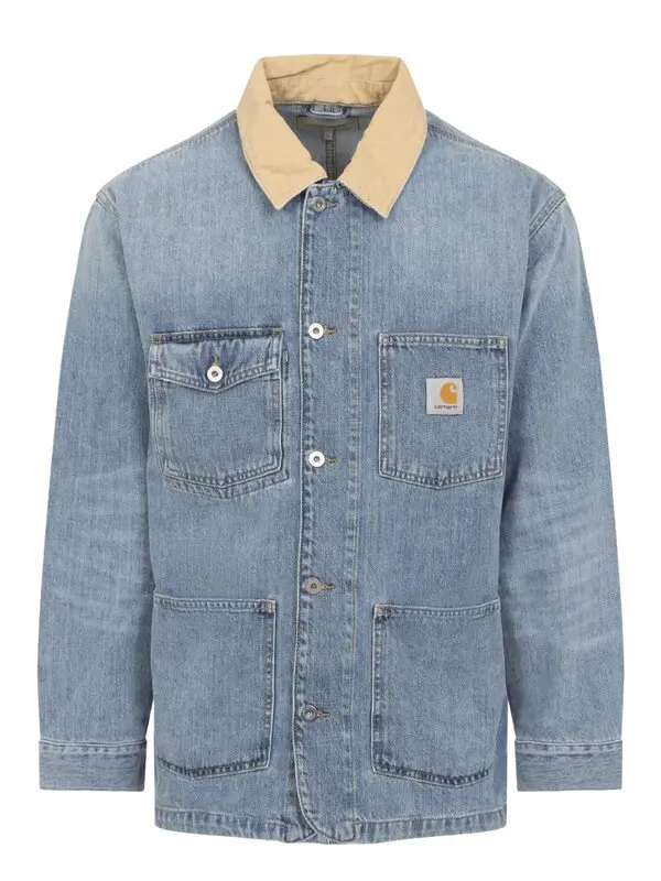 Carhartt Work In Progress Contrast Collar" Denim Jacket - Blue
