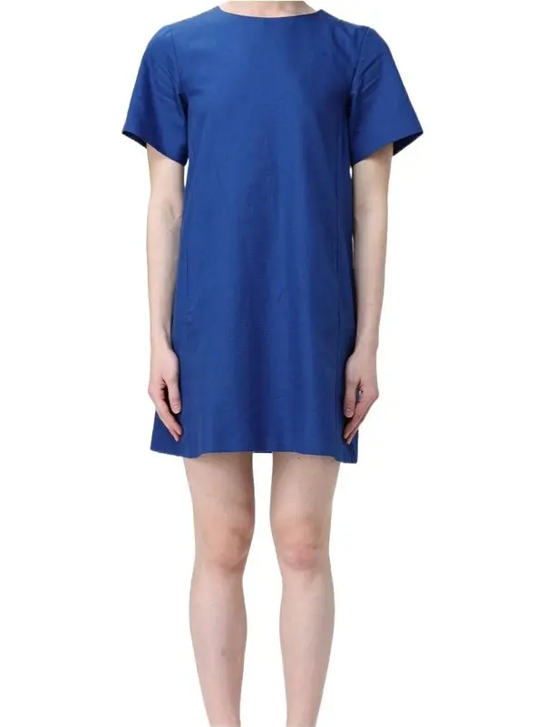 Max Mara Crewneck Short Sleeve Dress - Blue