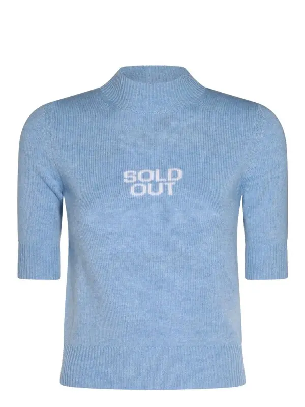 Sportmax Mock Neck Short-sleeved Jumper - Sky Blue