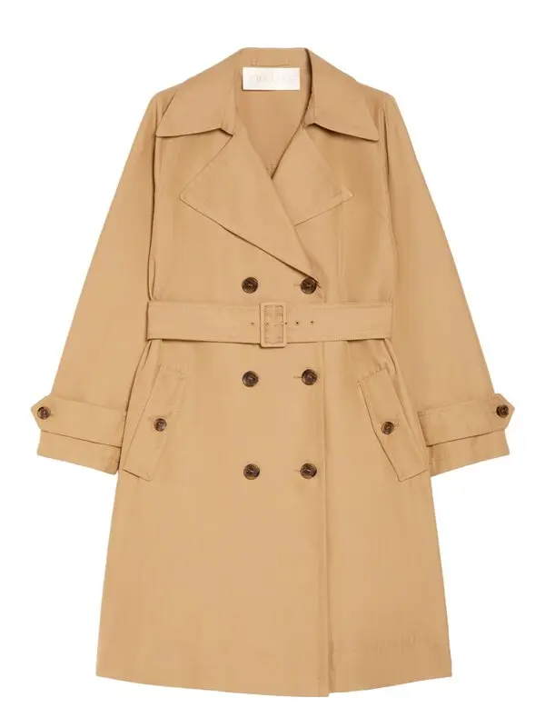 IBLUES Straight-fit Trench Coat With Belt And Double-breasted Fastening - Camel
