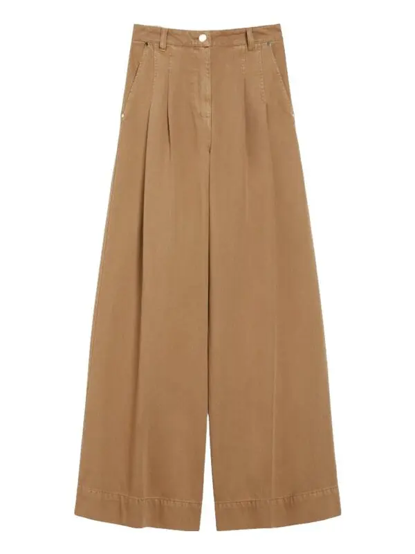 IBLUES Wide-leg Darts Trousers - Camel