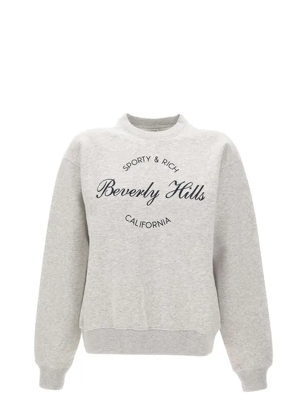 SPORTY  RICH Sporty & Rich Beverly Hills Crewneck Sweatshirt - White