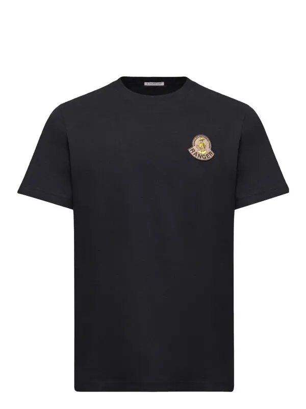 Moncler Mon Duck Logo Patch Crewneck T-shirt - Black