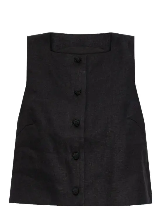 Posse Rio Linen Vest - Black